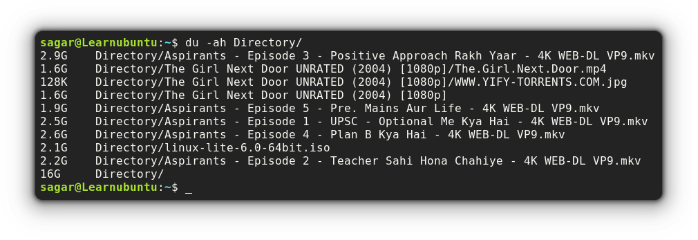 How To Check Directory Size In Ubuntu Command Line