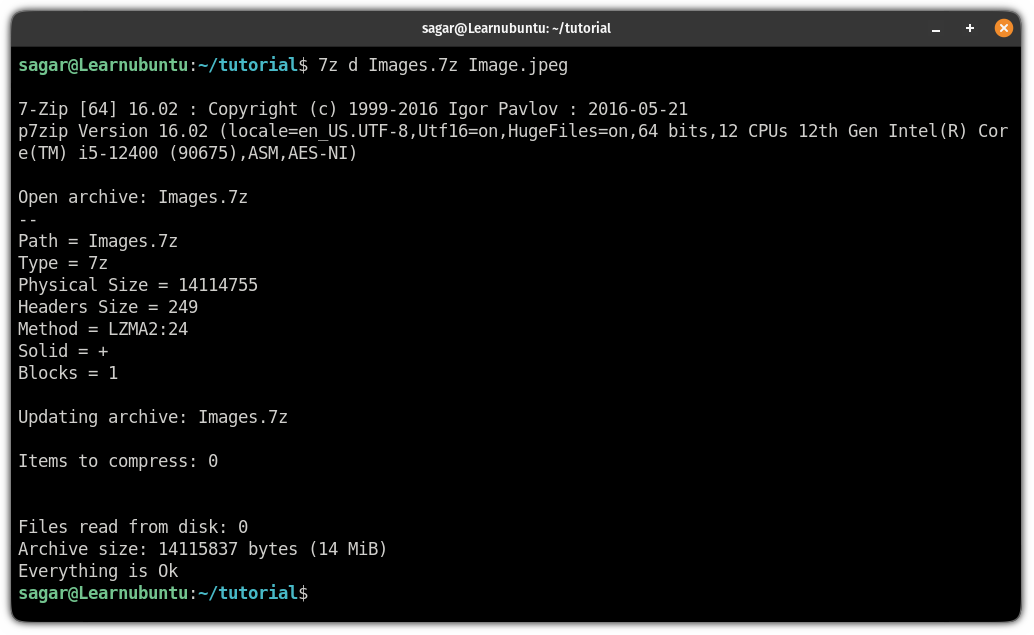 How to Install and Use 7zip (.7z) in Ubuntu Command Line