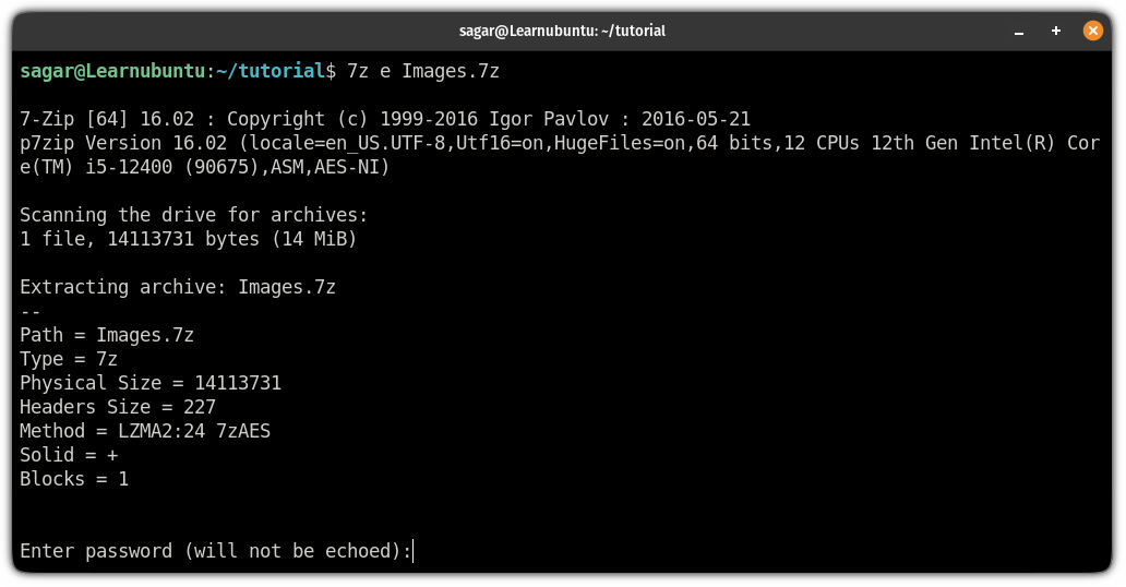 How to Install and Use 7zip (.7z) in Ubuntu Command Line