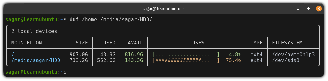 Check Free Disk Space in Ubuntu Command Line