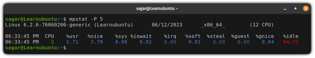 Check CPU usage in Ubuntu