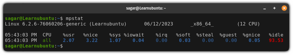 Check CPU usage in Ubuntu