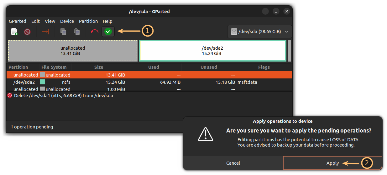 Install and Use gParted on Ubuntu