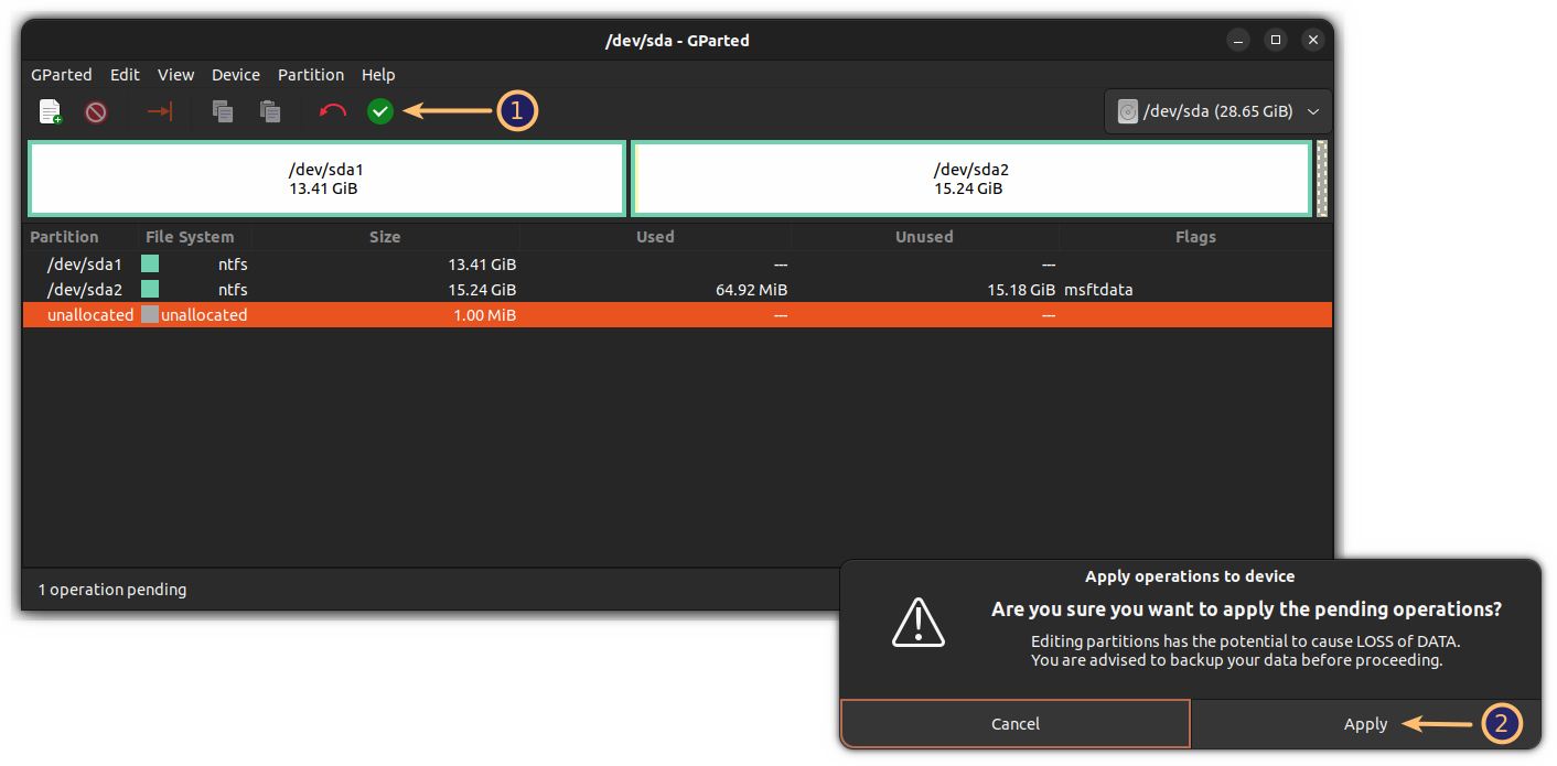 Install and Use gParted on Ubuntu