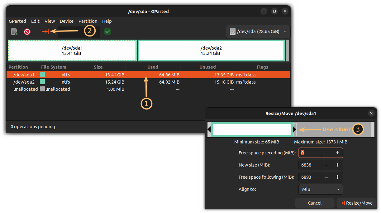 Install and Use gParted on Ubuntu