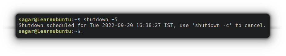 Schedule a Shutdown in Ubuntu