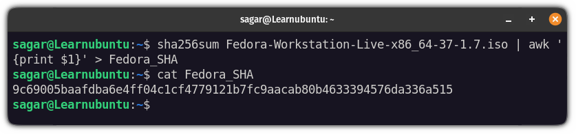 Perform a Checksum in the Ubuntu Command Line