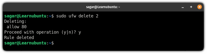 Remove Rule from UFW Firewall in Ubuntu