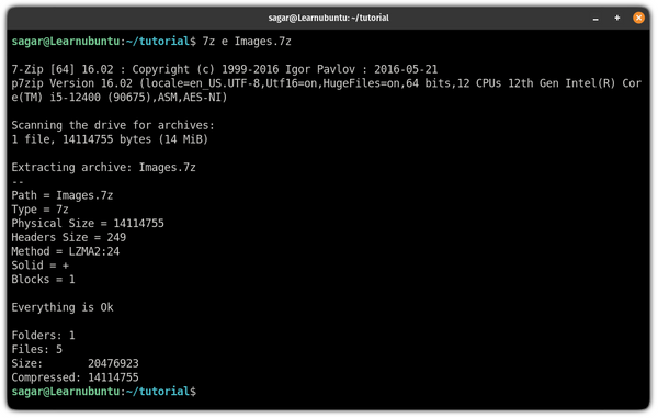 How to Install and Use 7zip (.7z) in Ubuntu Command Line