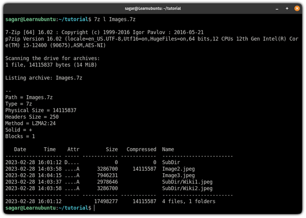 How to Install and Use 7zip (.7z) in Ubuntu Command Line