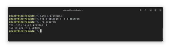 Running C Programs in Ubuntu Command Line