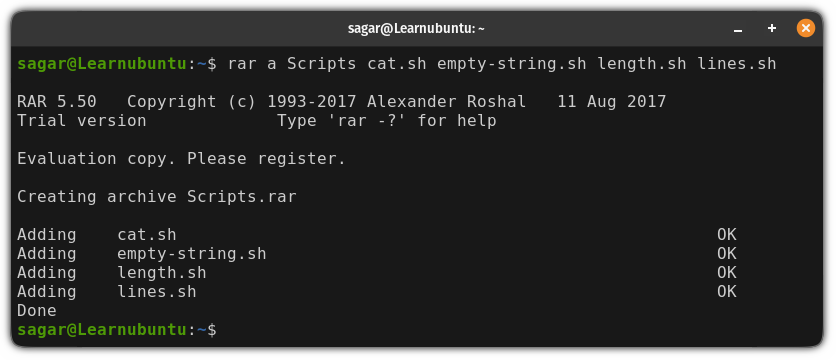Use Rar Files in Ubuntu