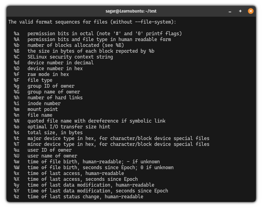 Using Stat Command in Ubuntu