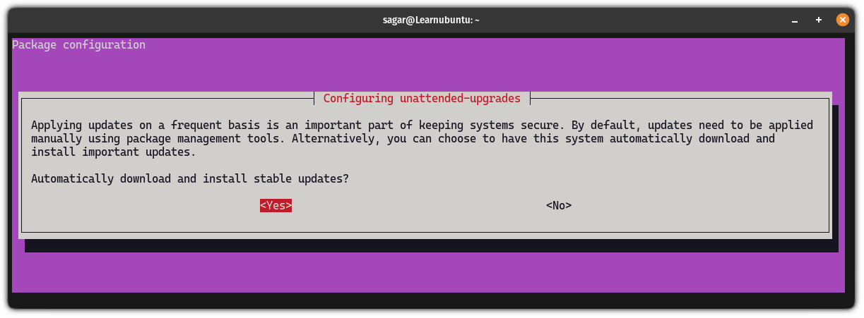 Install Security Updates Automatically in Ubuntu
