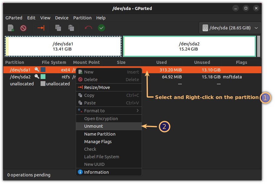 Install and Use gParted on Ubuntu
