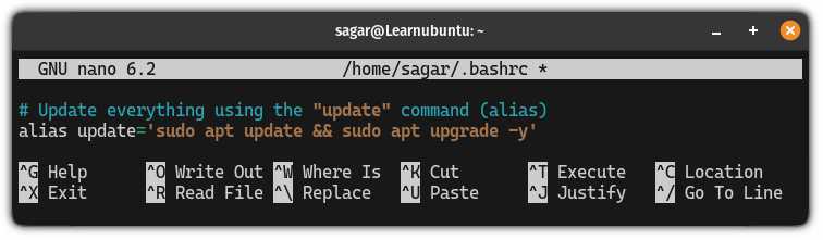 How to Open and Edit bashrc file in Ubuntu